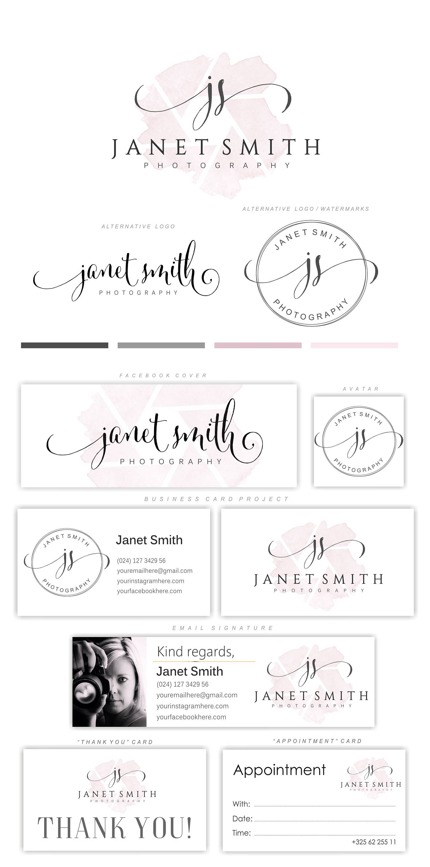 Watercolor logo Watermark Watercolor logo Minimalist logo Business logo ...