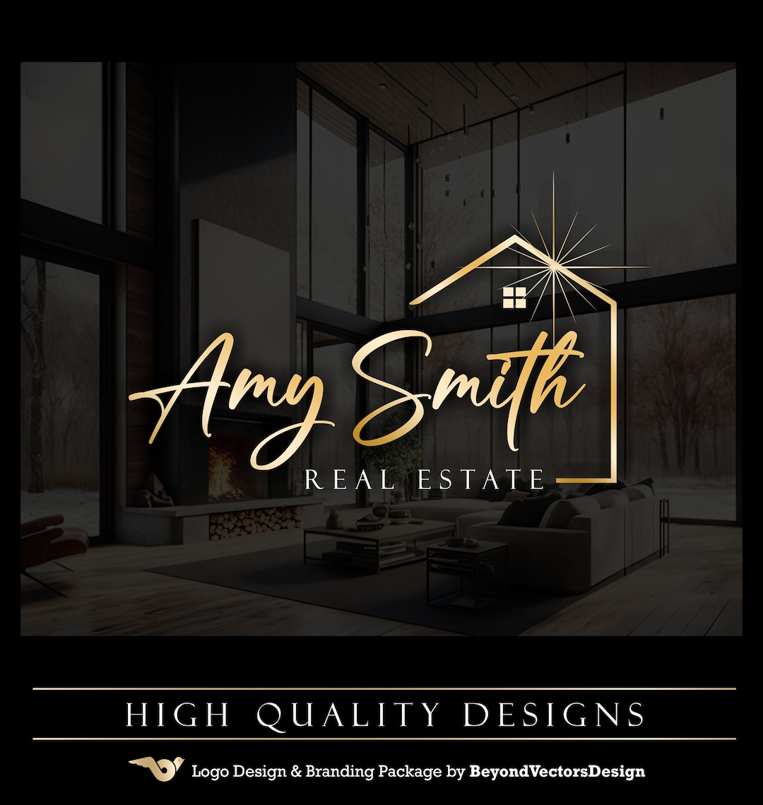 Realtor Logo Design, Realtor Branding Template, Real Estate Logo, Gold ...