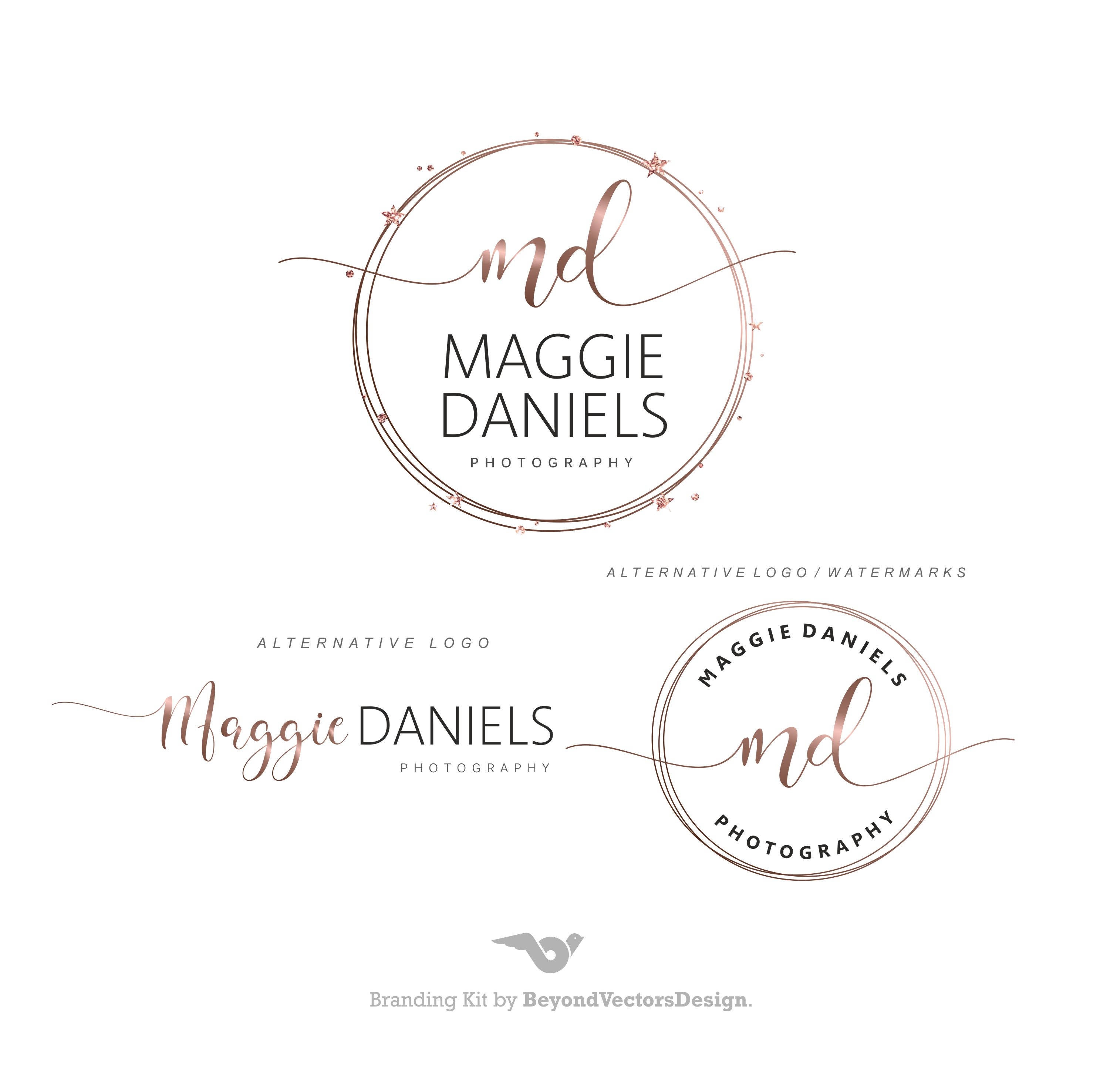 Paper & Party Supplies Stamp Logo Handwritten initials Logo Design ...