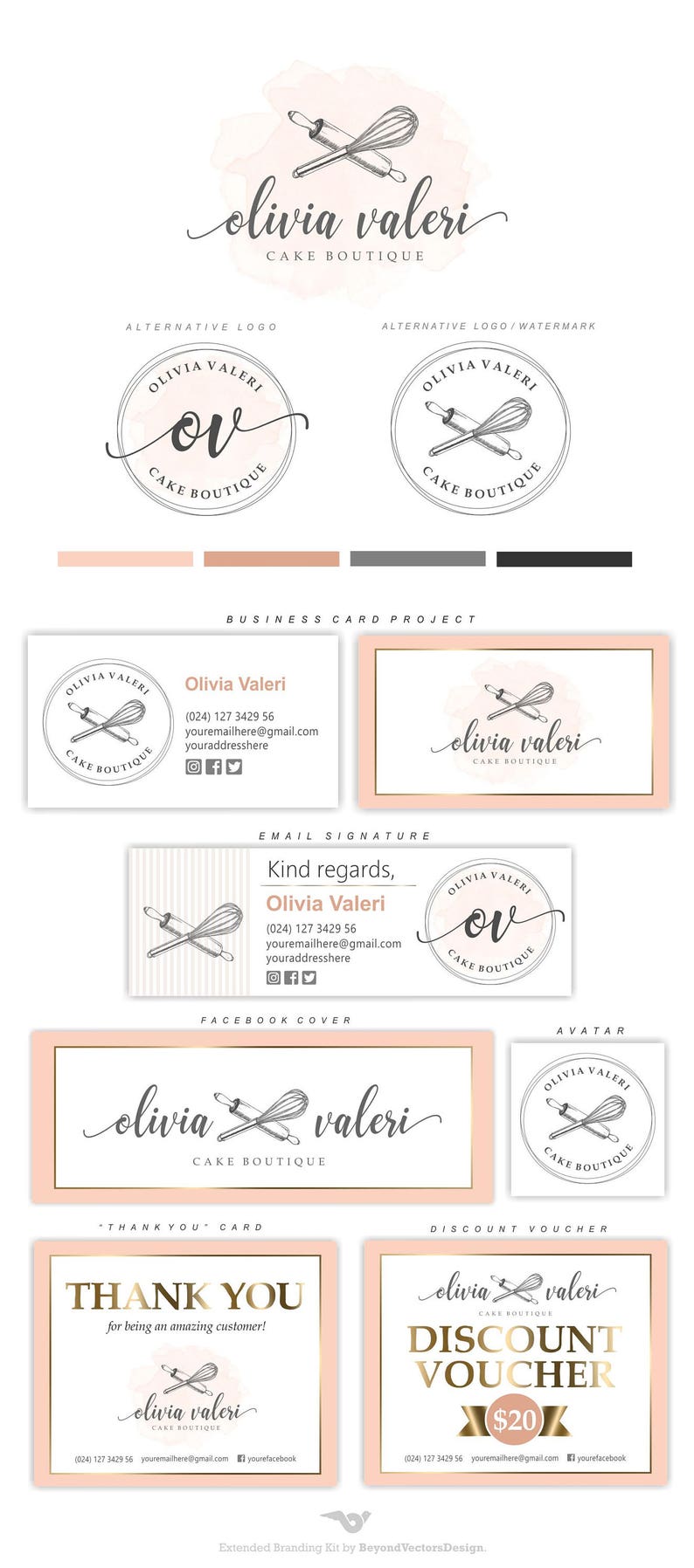 Baking Branding Kit Bakery Logo Baking Logo Bakery Blog - Etsy