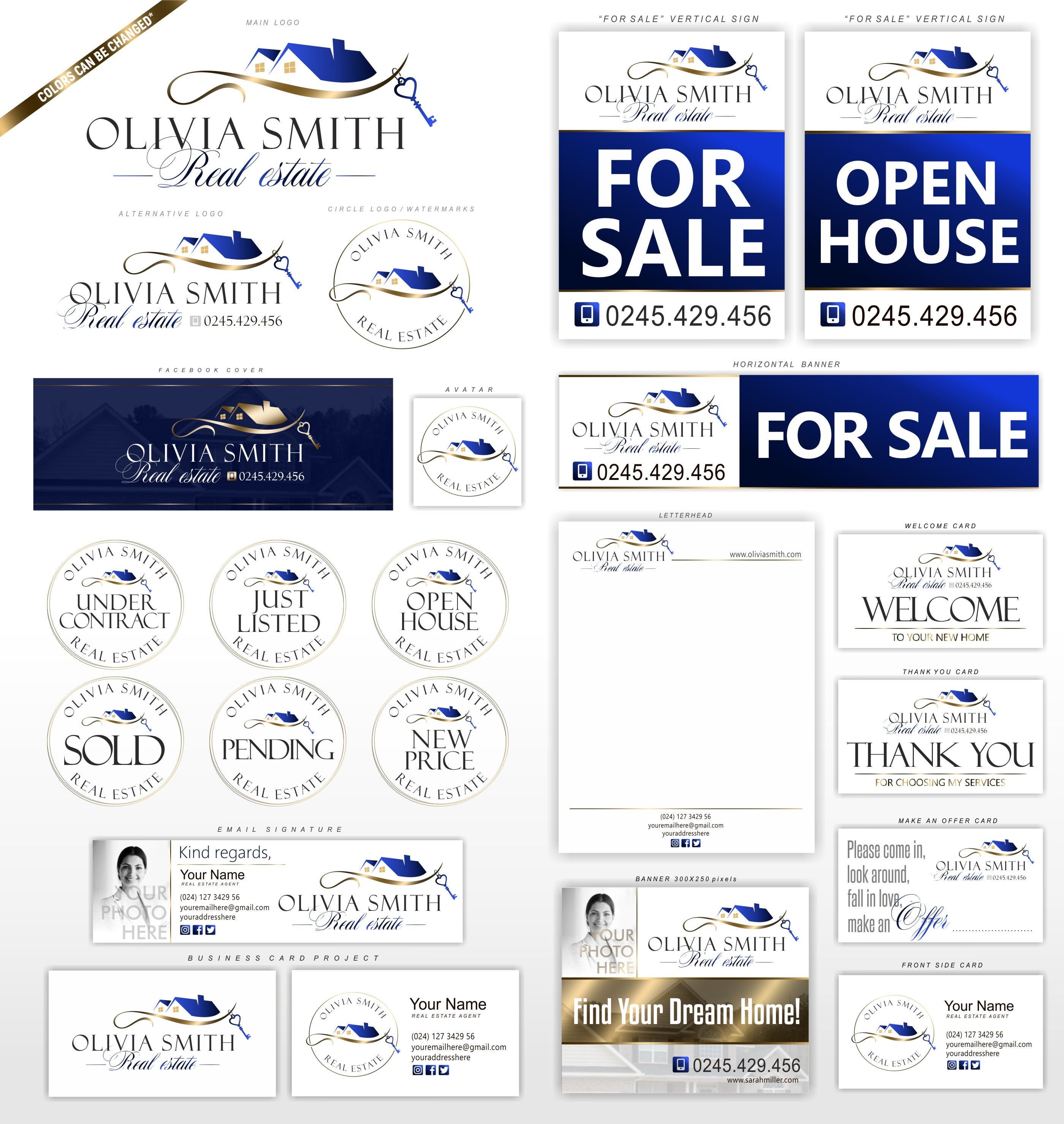 Realtor logo Real estate logo Realtor branding set House | Etsy