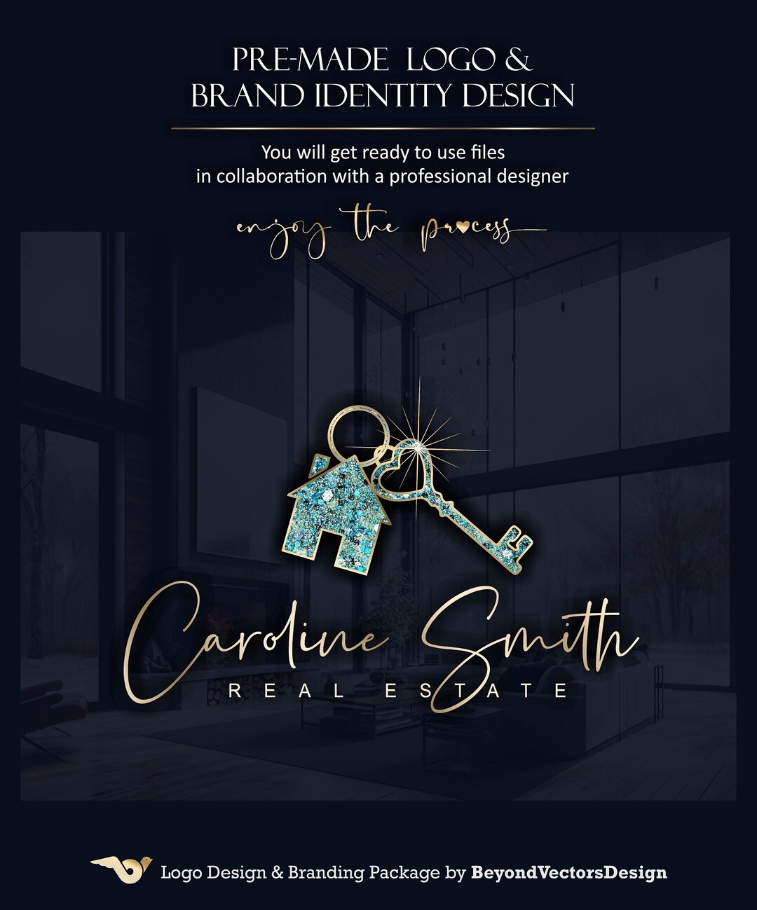 Realtor Logo Design, Real Estate Agent Logo, House Key Logo, Realtor ...