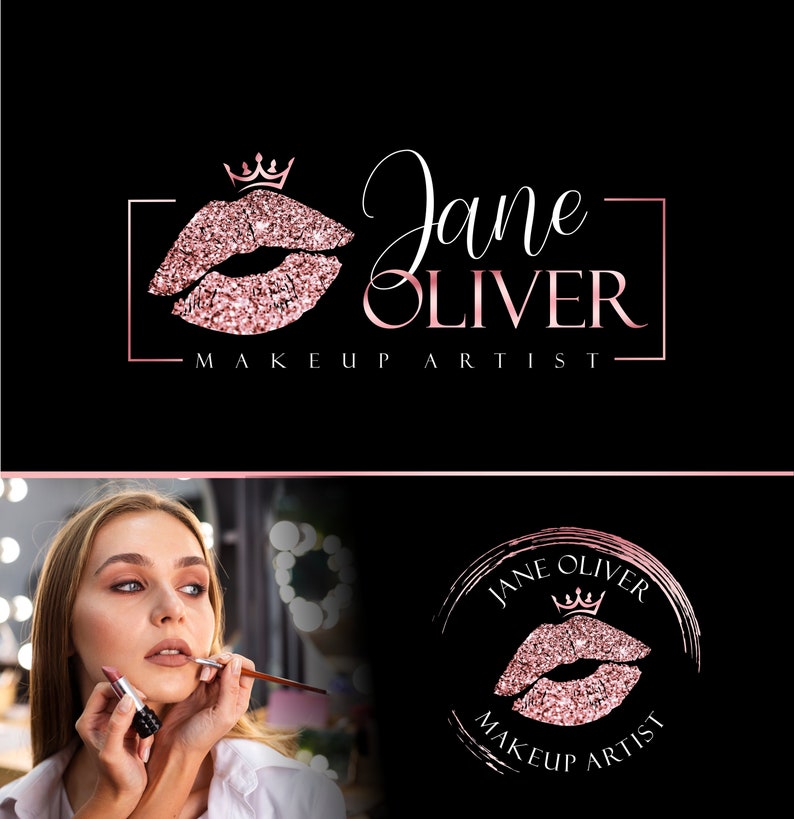 Lips Logo Set Makeup Logo Makeup Artist Logo Design Makeup | Etsy