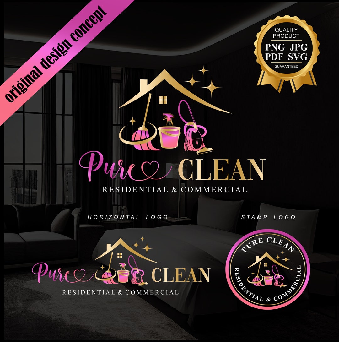 Cleaning Service Branding Set, Cleaning Business Logo, House Cleaning ...