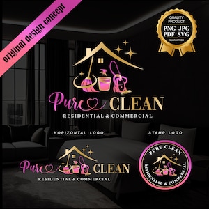 Cleaning Service Branding Set, Cleaning Business Logo, House Cleaning ...