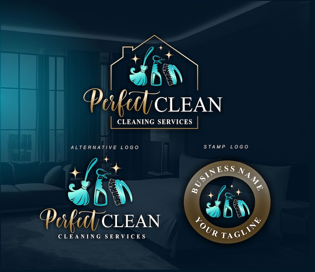 Cleaning Service Logo Kit, Cleaning Logo, Cleaning Business Logo ...