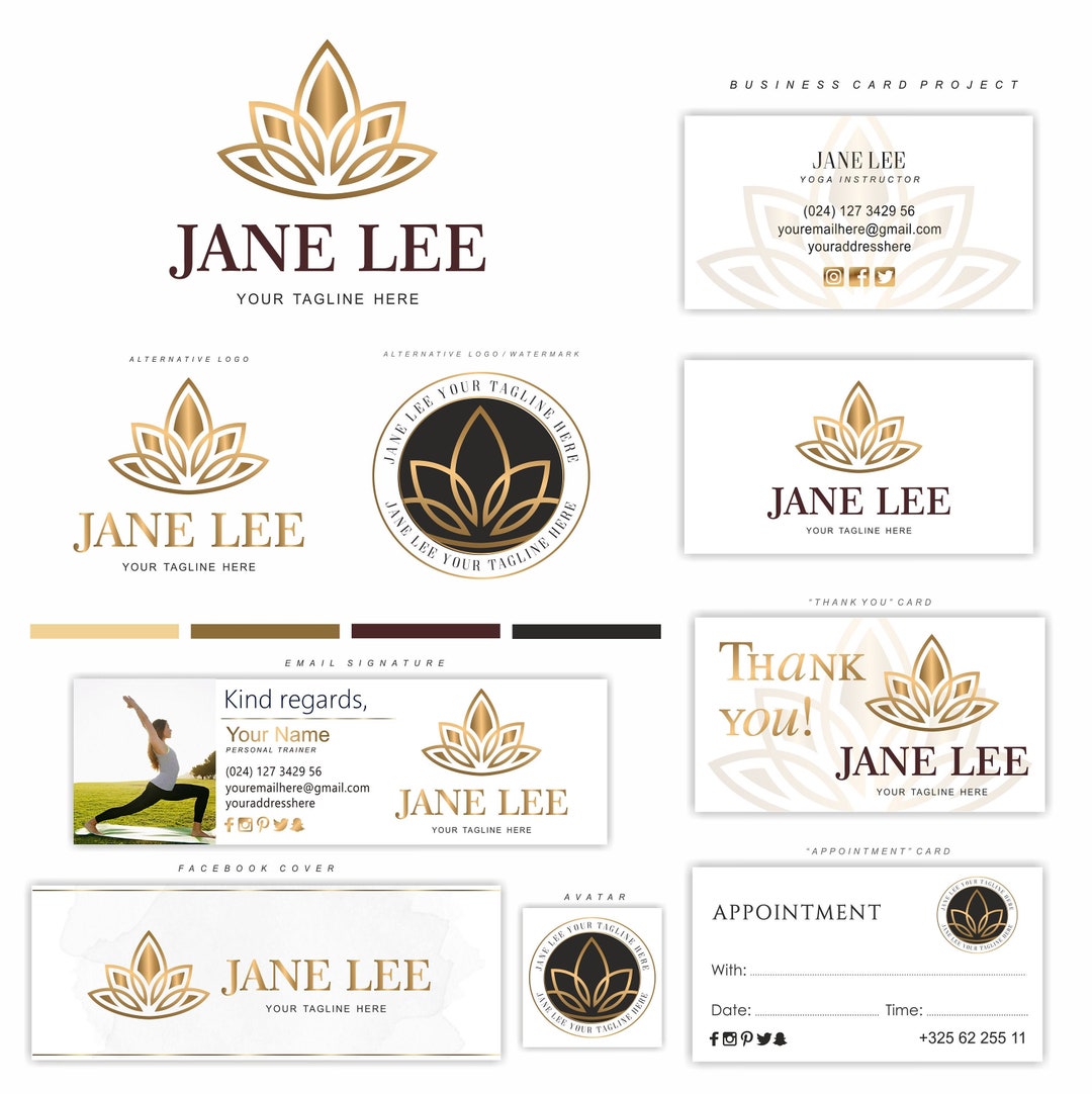 Yoga Instructor Logo Set,yoga Studio Logo, Fitness Trainer Logo Kit ...