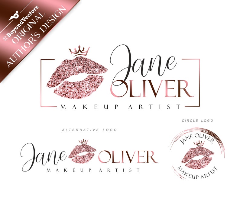 Lips Logo Set Makeup Logo Makeup Artist Logo Design Makeup | Etsy