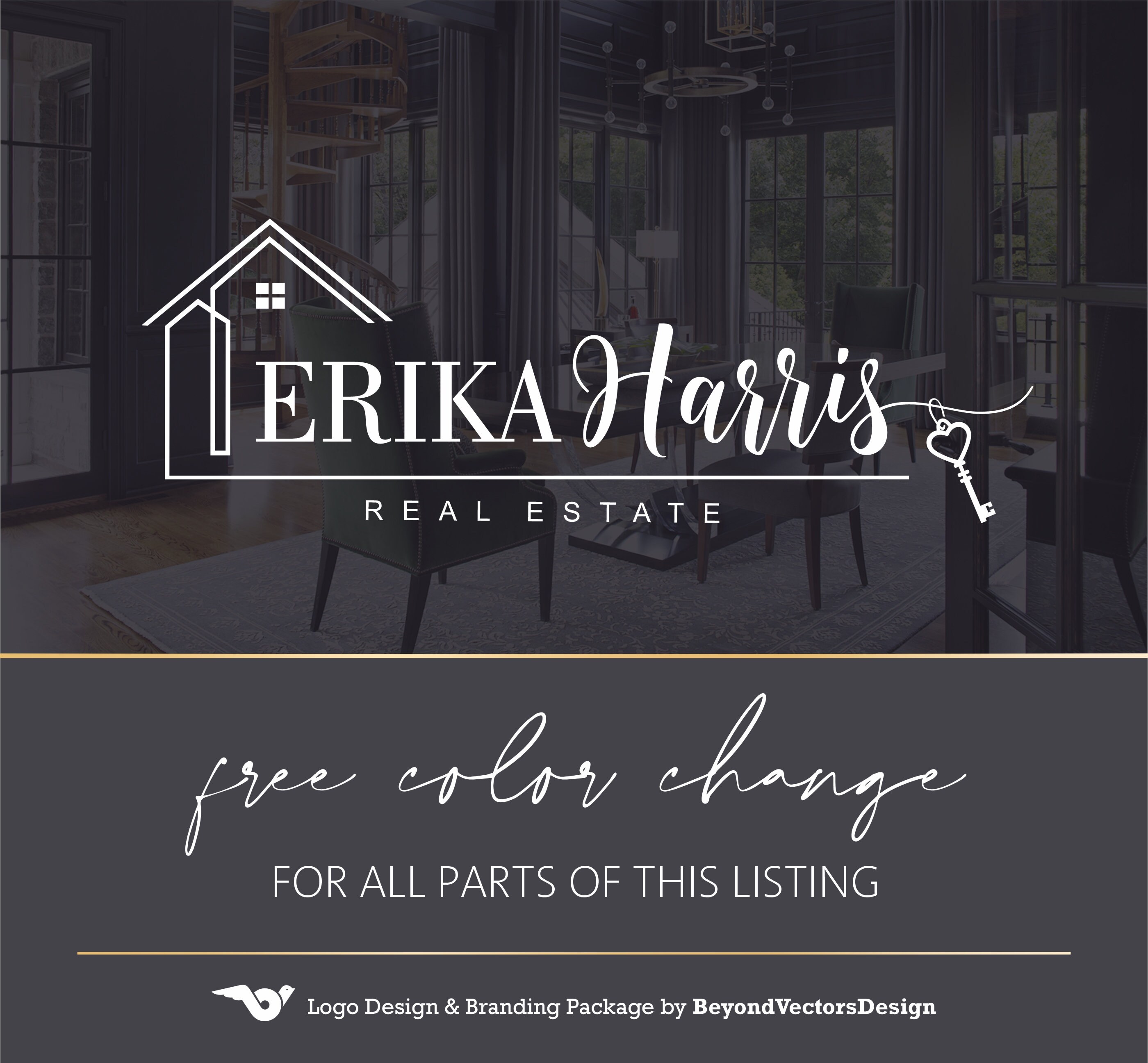 Real estate logo design Real estate agent Realtor logo | Etsy