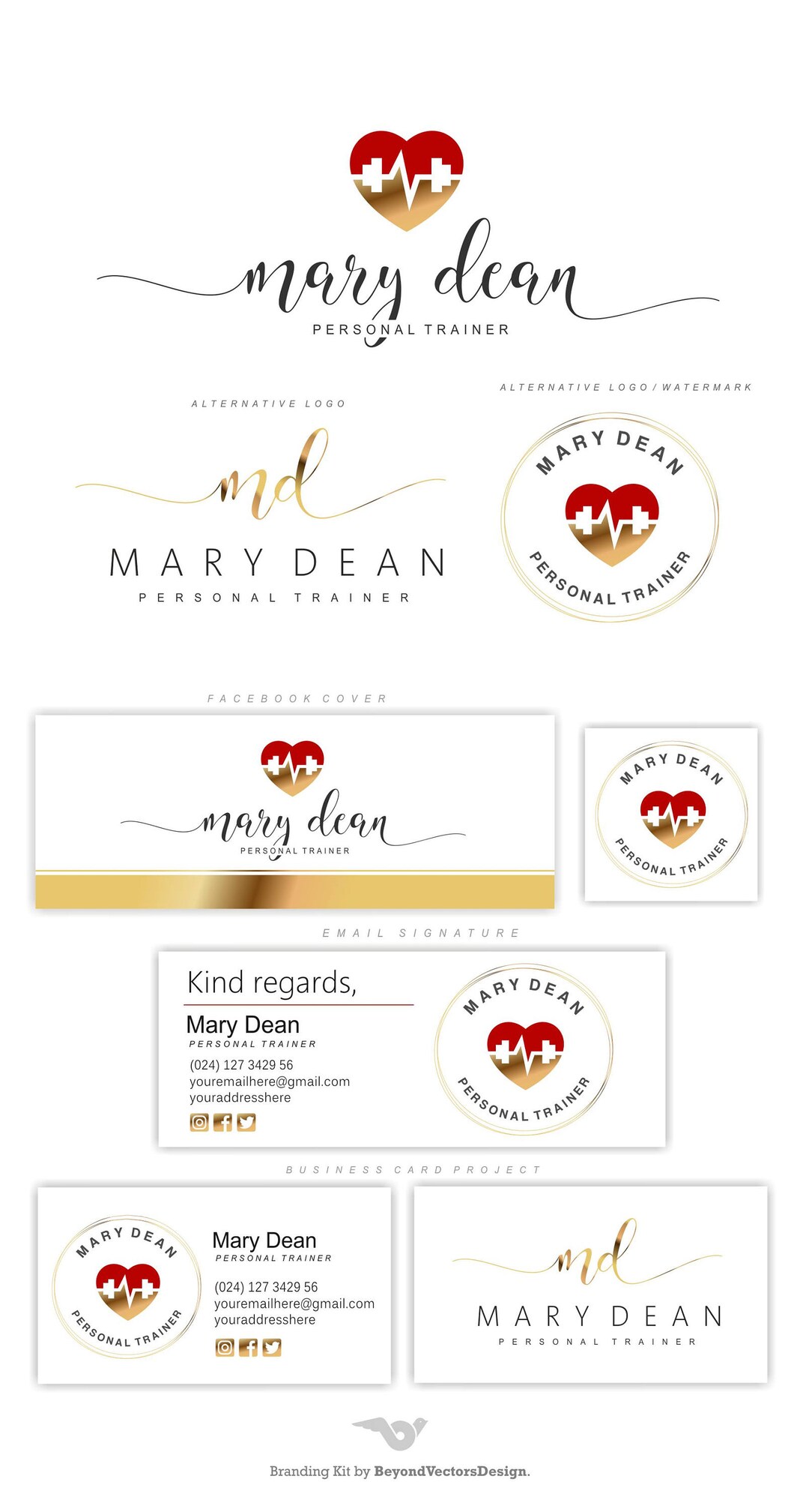 Fitness Trainer Logo Kit, Personal Trainer Logo, Fitness Instructor ...