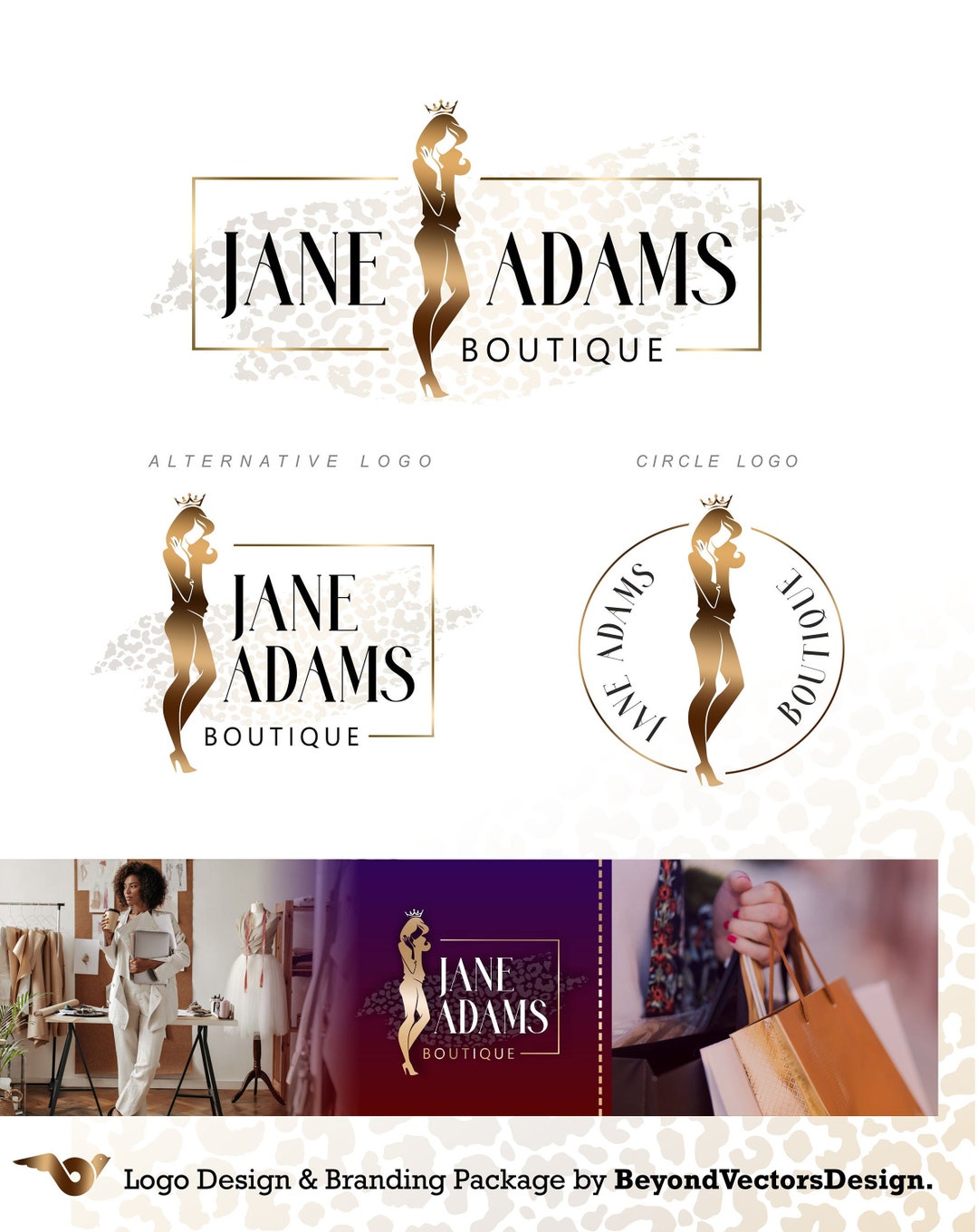 Boutique Logo Design, Leopard Print Logo, Clothing Store Logo, Tailor ...