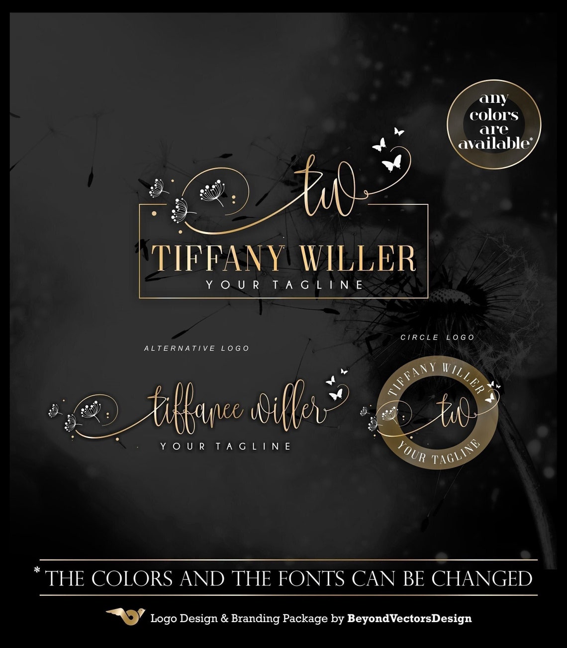 Dandelion Logo Boutique Logo Beauty Salon Logo Life Coach - Etsy