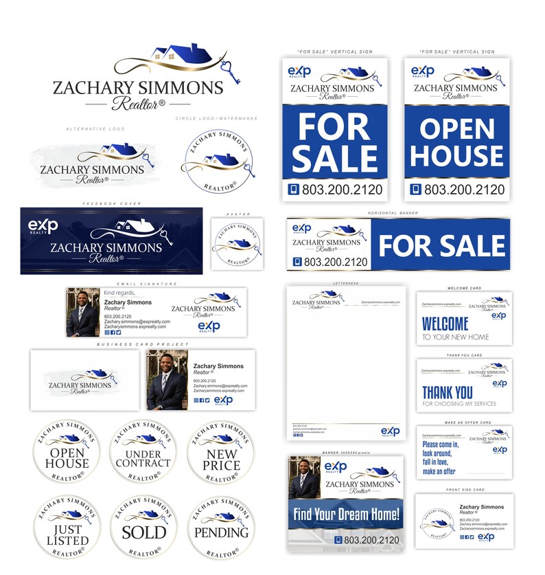 Realtor logo Real estate logo Realtor branding set House | Etsy