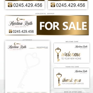 Gold Key Logo, Realtor Logo Design, Real Estate Branding Kit, Realty ...