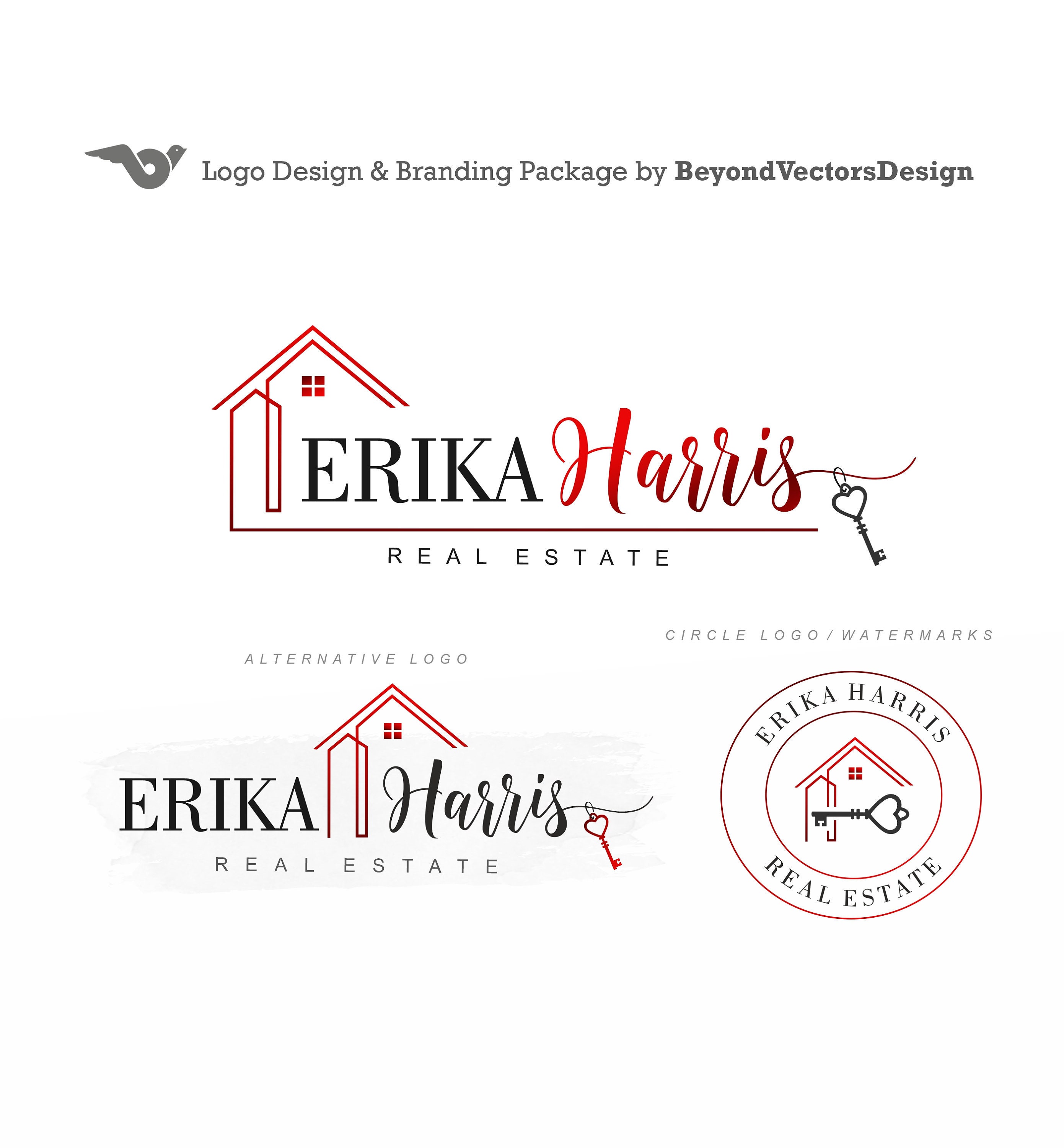 Real estate logo design Real estate agent Realtor logo | Etsy