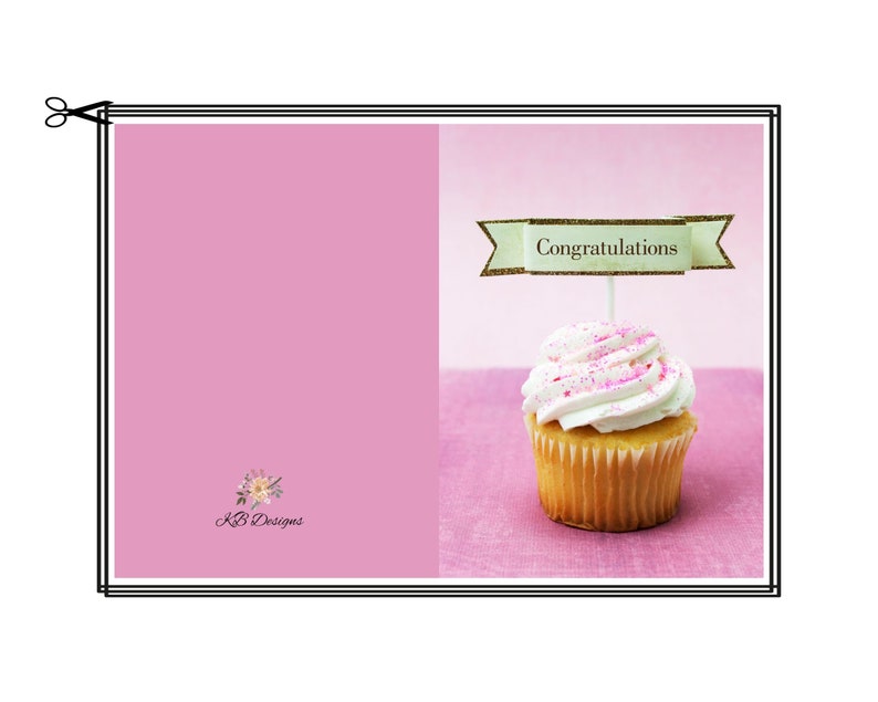 Congratulations Cupcake Card: Printable Celebratory Card (digital ...