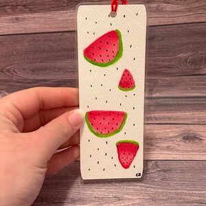 Watermelon Watercolor Bookmark, Laminated Page Marker, Gift for Reader ...