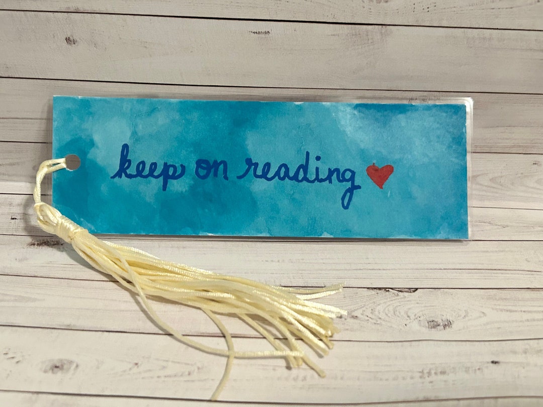 Keep on Reading Laminated Bookmark, Gift for Book Lover, Turquoise ...