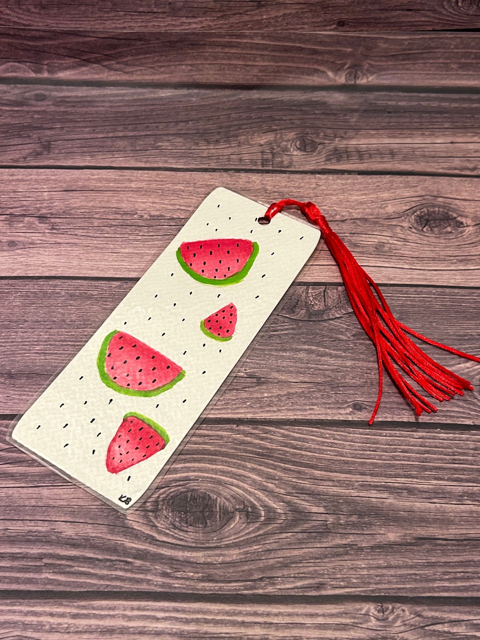 Watermelon Watercolor Bookmark, Laminated Page Marker, Gift for Reader ...