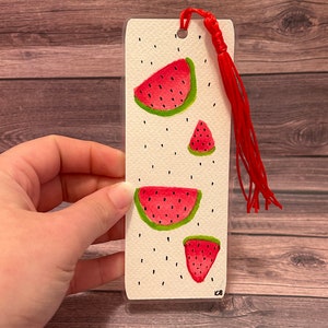 Watermelon Watercolor Bookmark, Laminated Page Marker, Gift for Reader ...