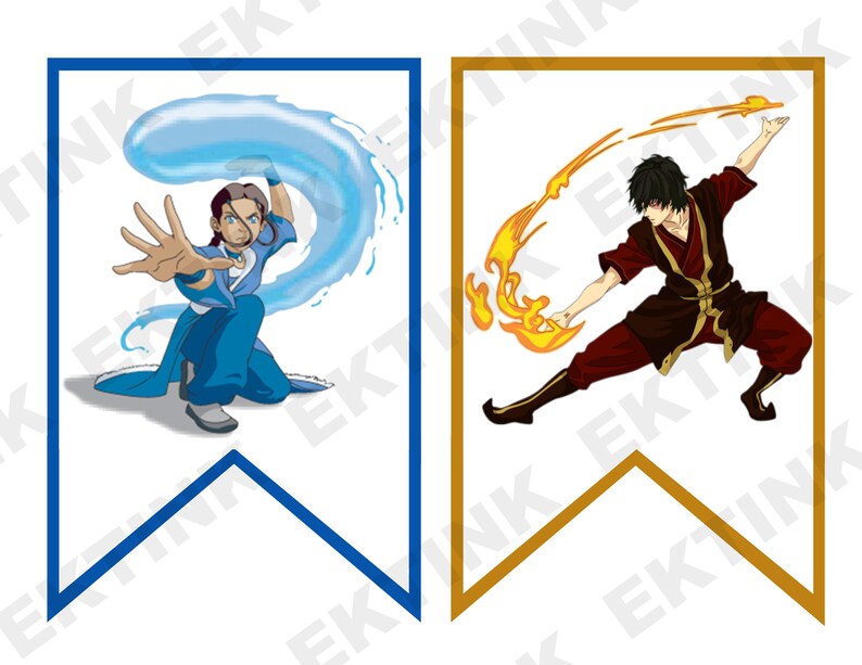 Digital Avatar the Last Airbender Banner Birthday Party | Etsy