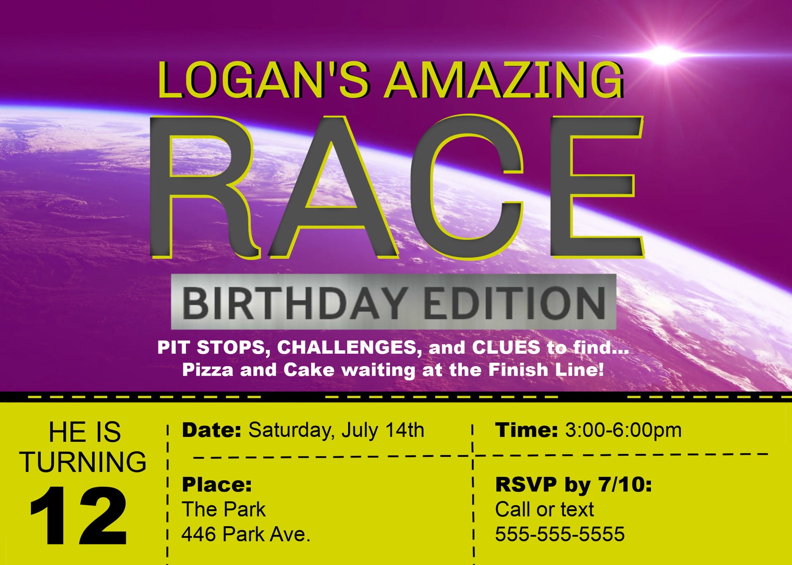 Personalized Amazing Race Birthday Invitation - Etsy