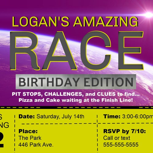 The Amazing Race Party Printable Invitation and Clue | Etsy