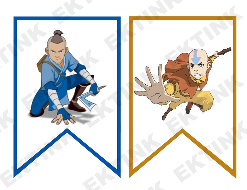 Digital Avatar the Last Airbender Banner Birthday Party | Etsy