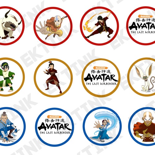 Digital Avatar the Last Airbender Cake Cupcake Cookie Toppers | Etsy UK
