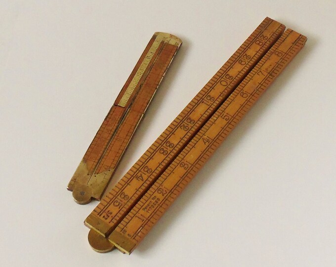 Vintage Hinged Rulers - Boxwood and Brass Rulers From USA and England ...