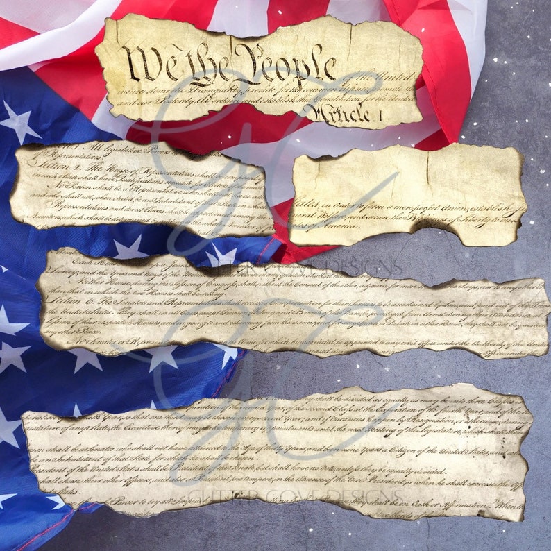 We the People 1776 Constitution IMAGES ONLY With Burnt Edges , Cut ...