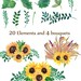 Sunflower watercolor clip art: FLORAL CLIP ART | Etsy