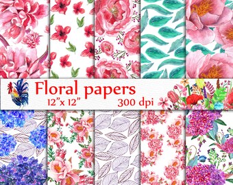 Wood Floral Paper: FLORAL WOOD PAPER Shabby | Etsy