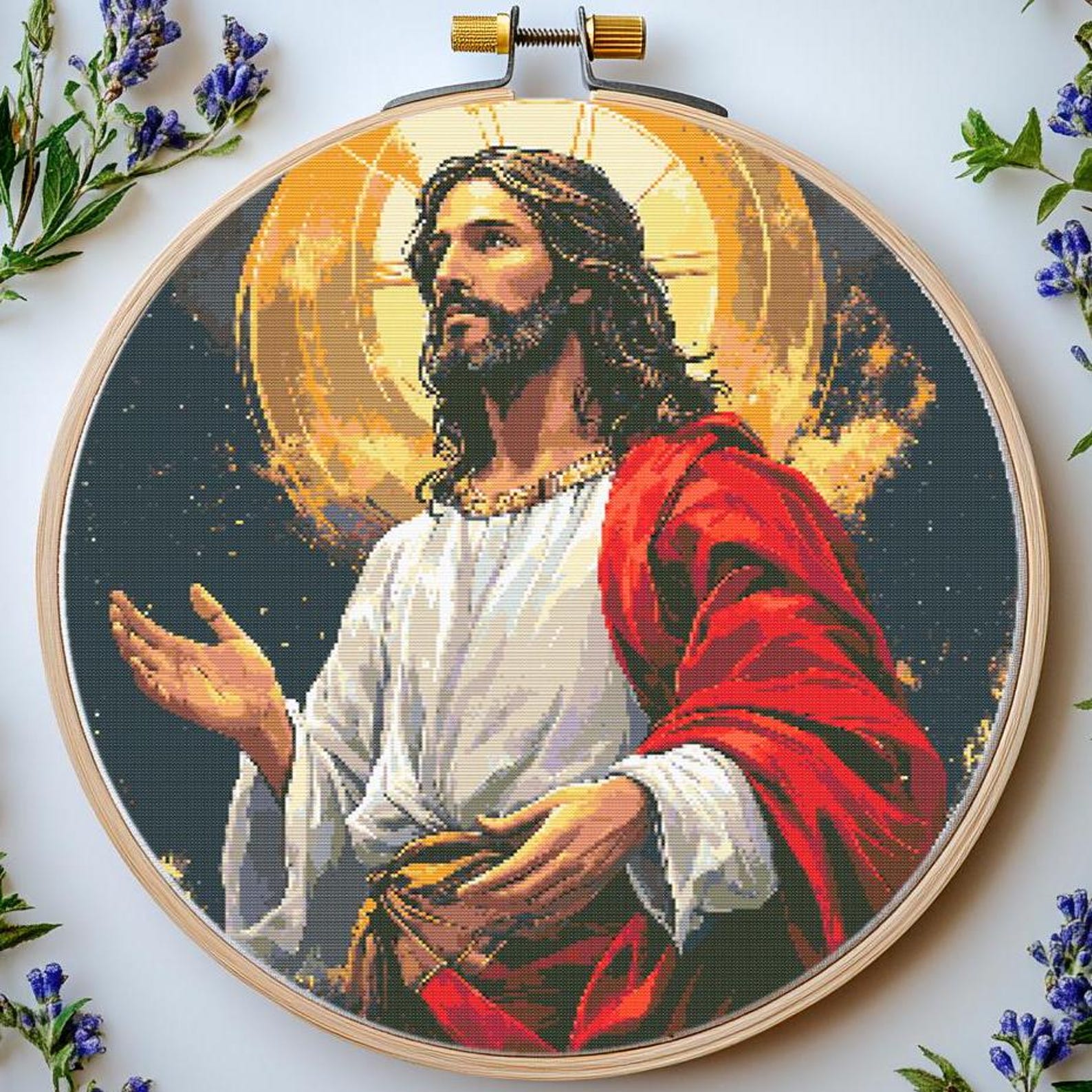 Jesus Cross Stitch Pattern: Religious Catholic Design (PDF Pattern) - Etsy