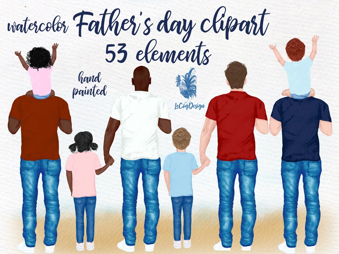 Father and Children Clipart: "father's DAY Clipart" Daddy Clipart ...