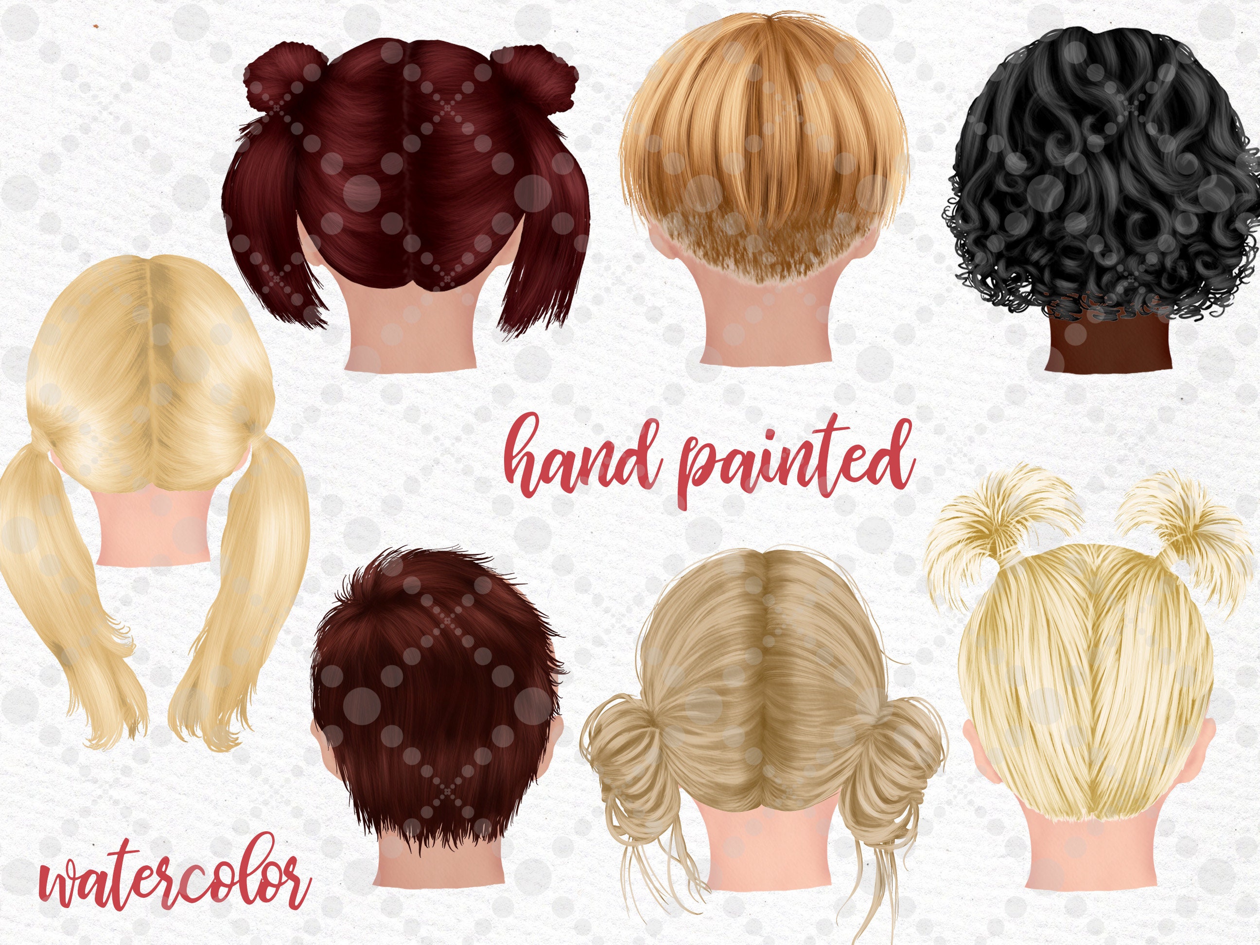 Hairstyles Clipart: kids Clipart Custom Hairstyles - Etsy