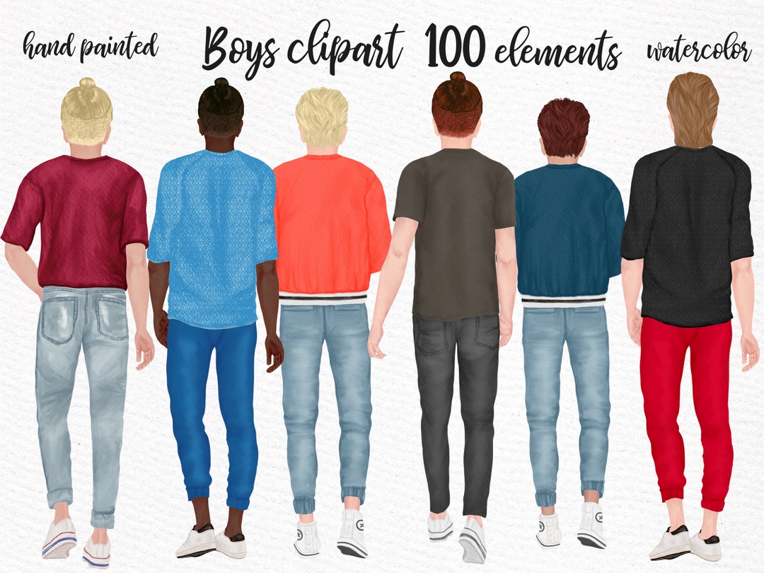 Male Clipart: "teenage BOYS Clipart" Guys Clipart Modern Male Clipart ...