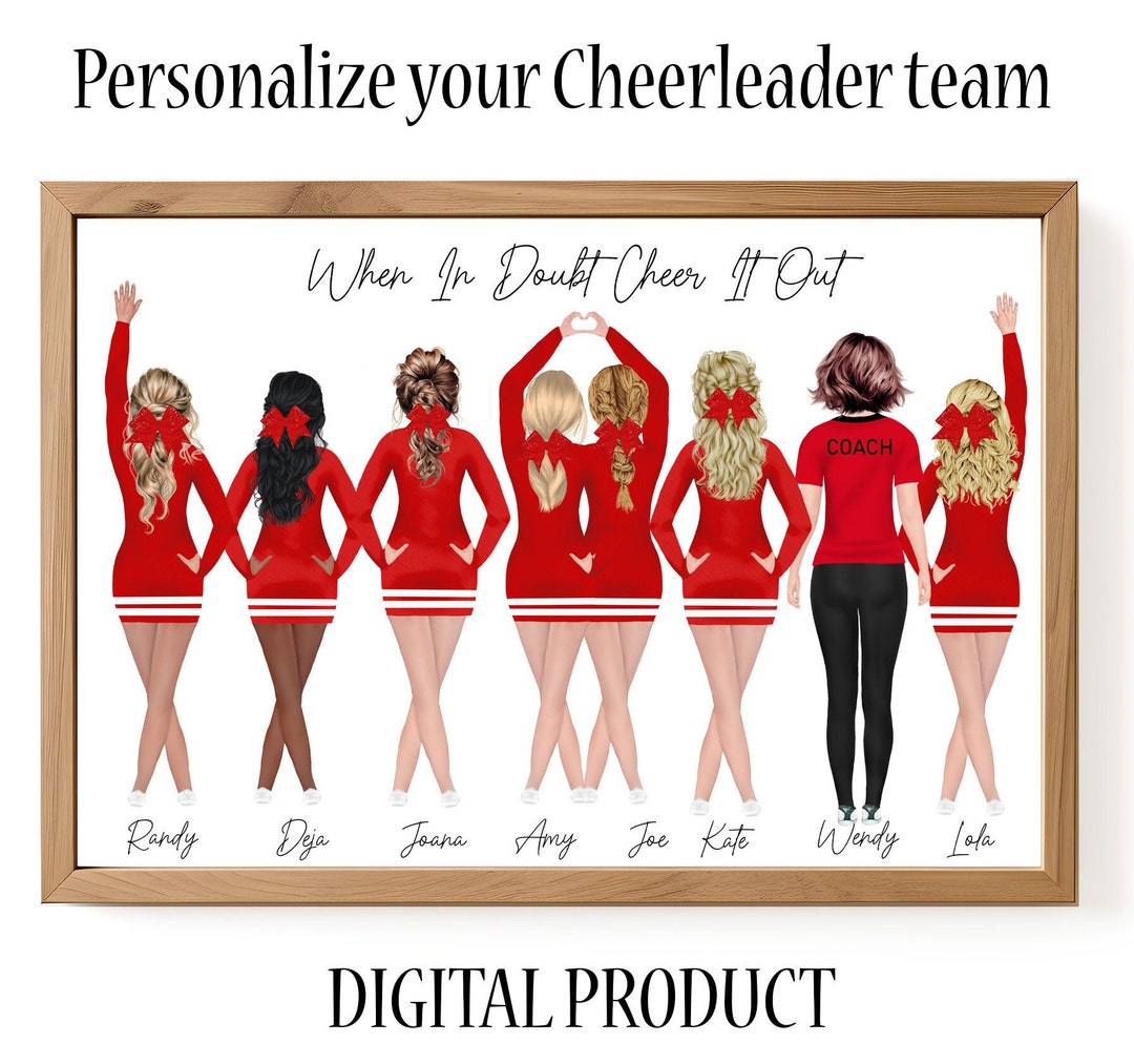 Personalized Cheerleader Digital Print: "cheer TEAM Print" Cheer Friend ...