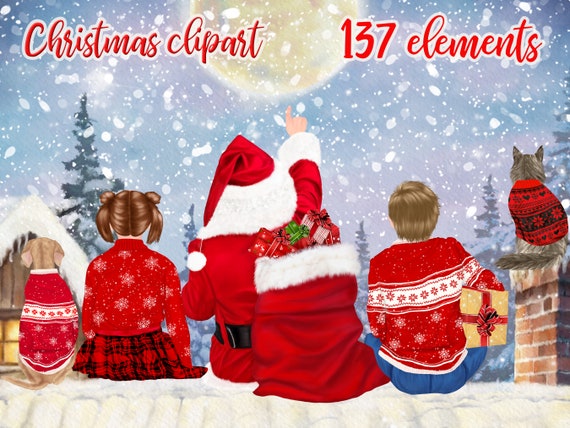 Santa Claus Clipart: christmas Clipart Santa on - Etsy