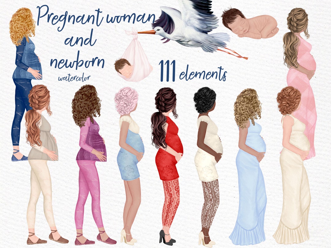 Pregnancy Clipart: "pregnant WOMAN Clipart" Pregnant Girl Clipart Stork ...