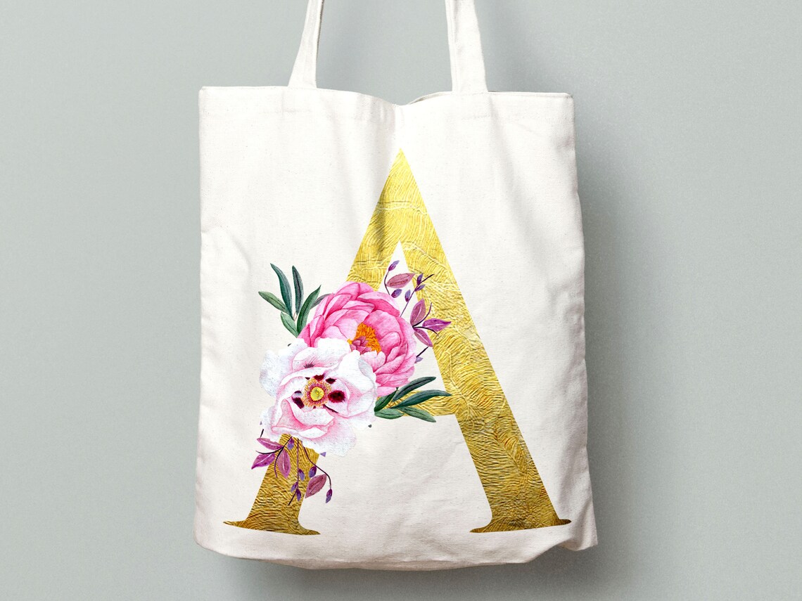 Floral Alphabet Clipart: "gold Alphabet" Wedding Alphabet Wedding ...