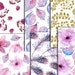 Floral Digital Paper Pack: watercolor Papers Pink Gold Papers Floral ...