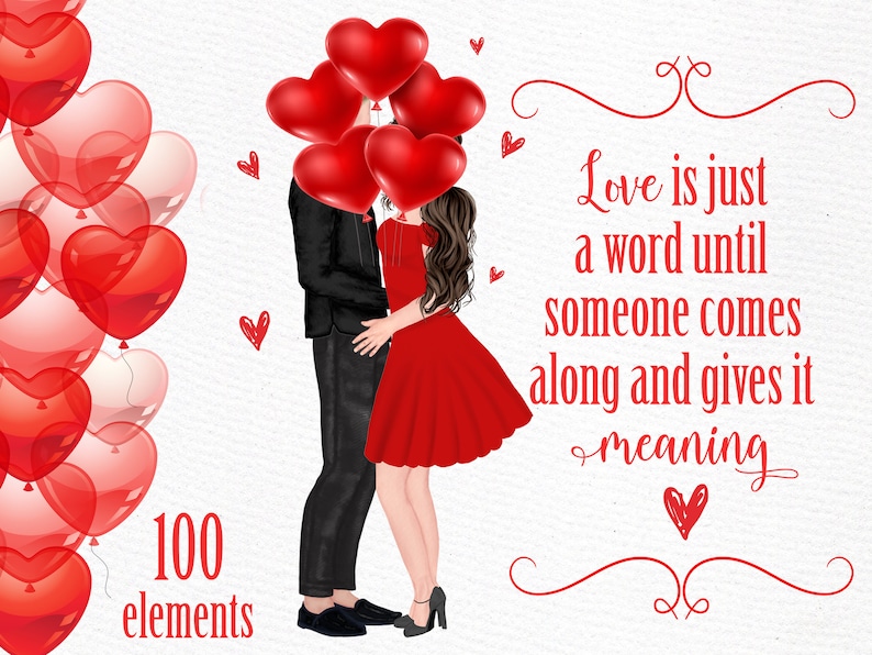 Valentine Couples Clipart: VALENTINE'S DAY Clipart - Etsy