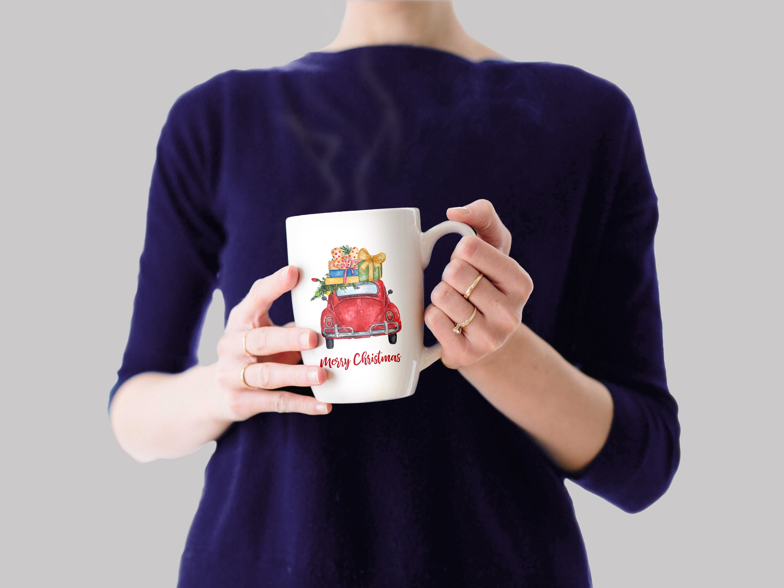 Watercolor Christmas Cars clipart: CHRISTMAS | Etsy