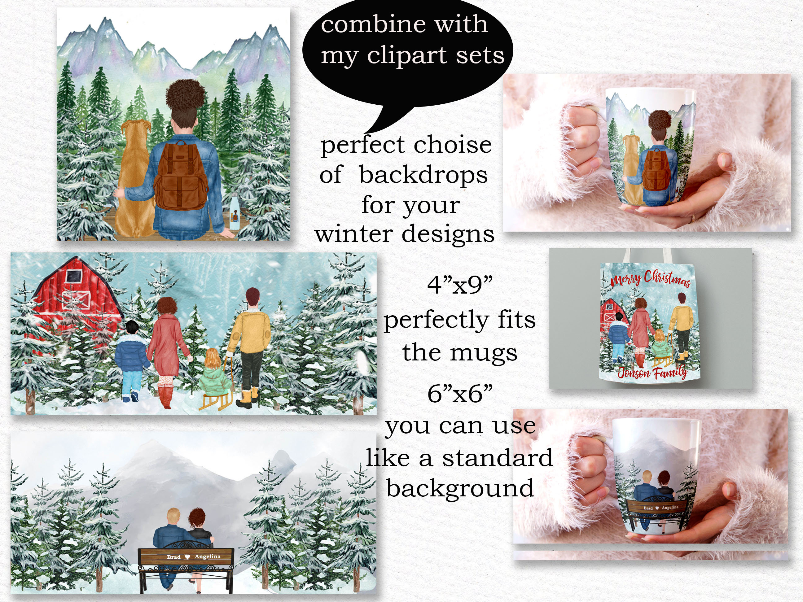 Winter Background: holiday Backdrops Custom - Etsy