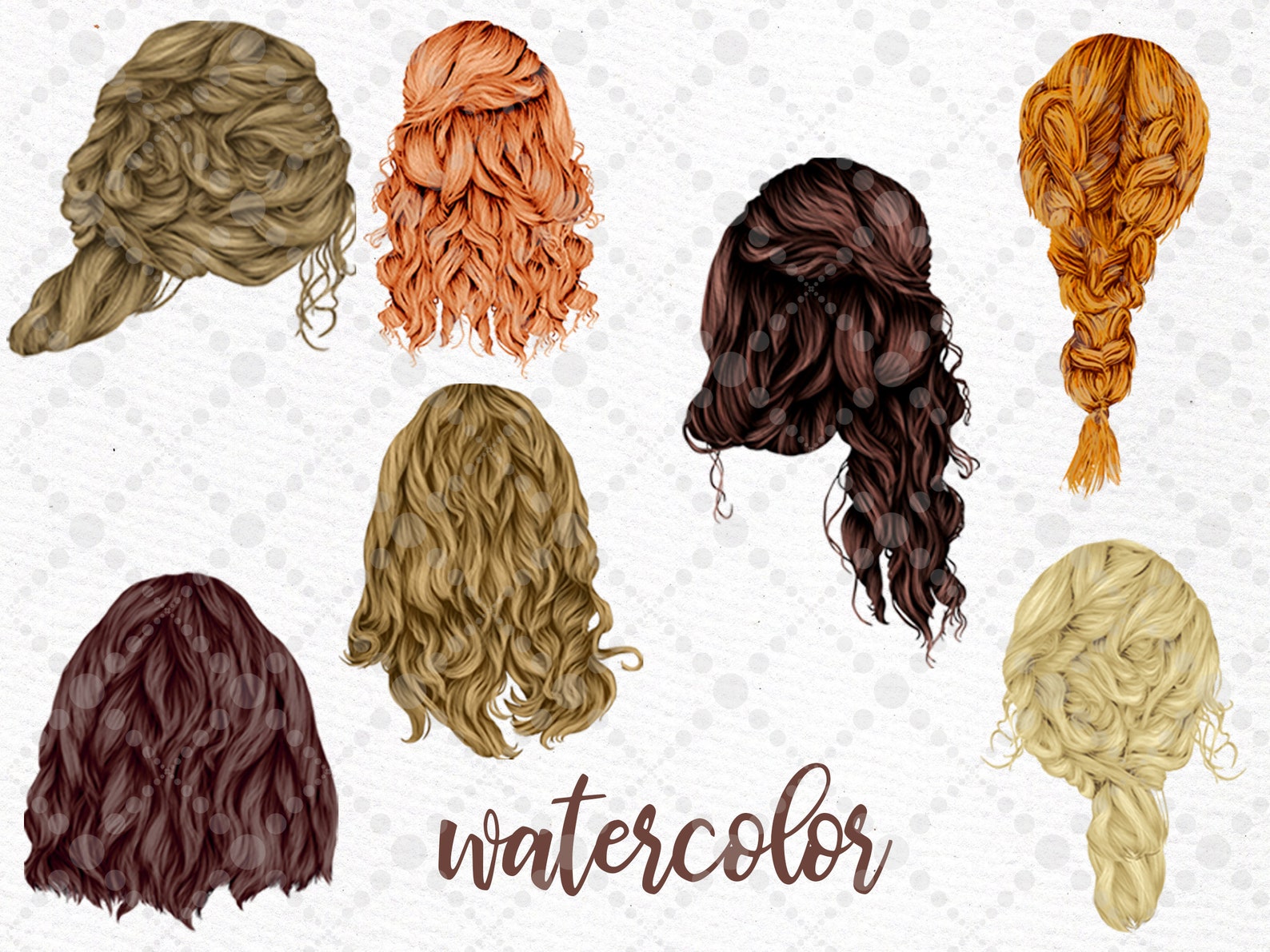 Hairstyles Clipart: girls HAIRSTYLES Clipart | Etsy