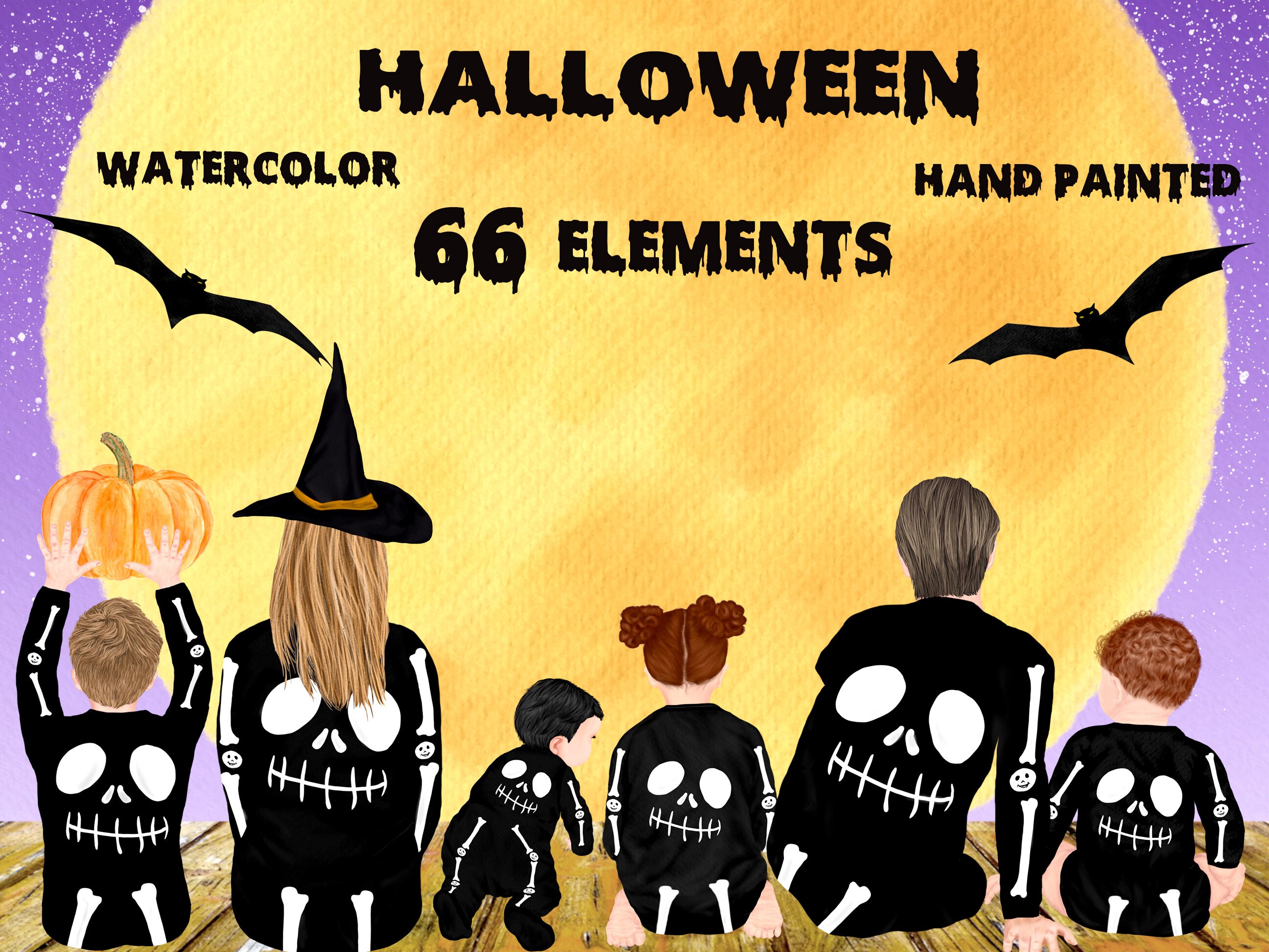 Halloween Family Clipart: family Clipart Family - Etsy