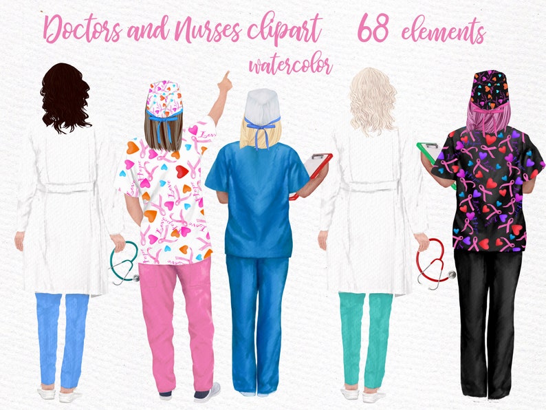 Doctors Clipart: nurses Clipart Doctor Scrubs - Etsy