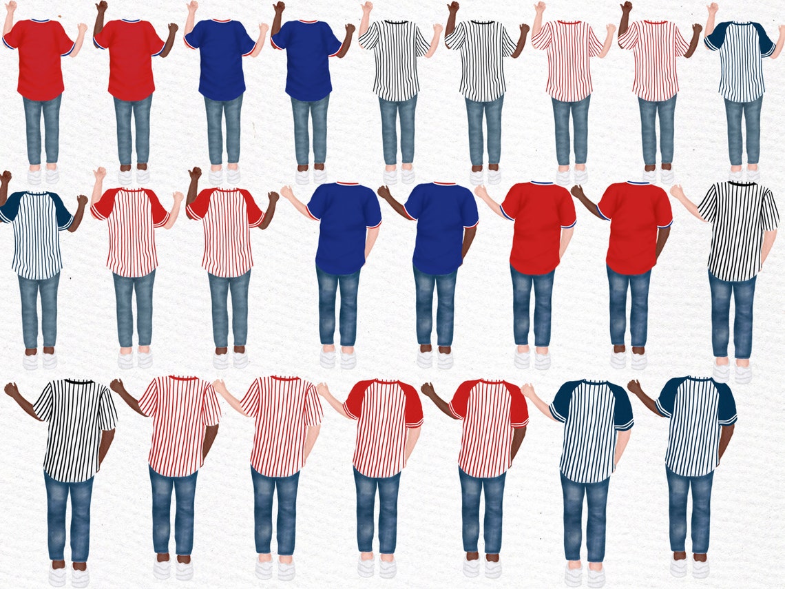 Baseball Jerseys Clipart: family Clipart Couples - Etsy