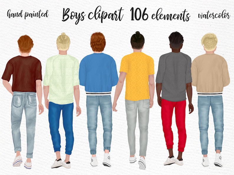 Male Clipart: "teenage BOYS Clipart" Guys Clipart Modern Male Clipart ...